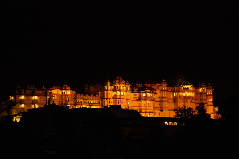Udaipur City Palace In Night