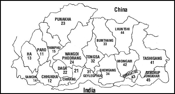 Rsta Road Map Of Bhutan