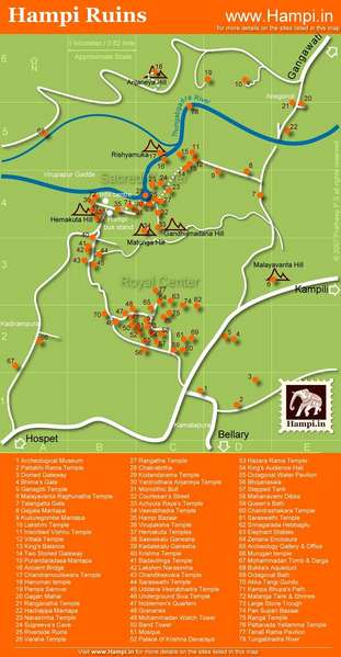 Hampi Map - India Travel Forum | IndiaMike.com