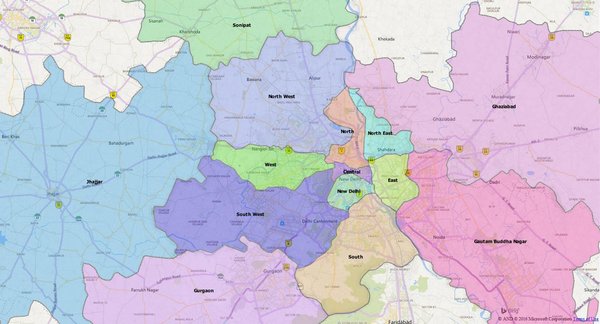 List Of Districts Of Delhi Wikipedia